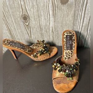 Bridget Shuster | Shoes | Calf Hair Beaded Open Toe Heels Sz 8 | Poshmark
